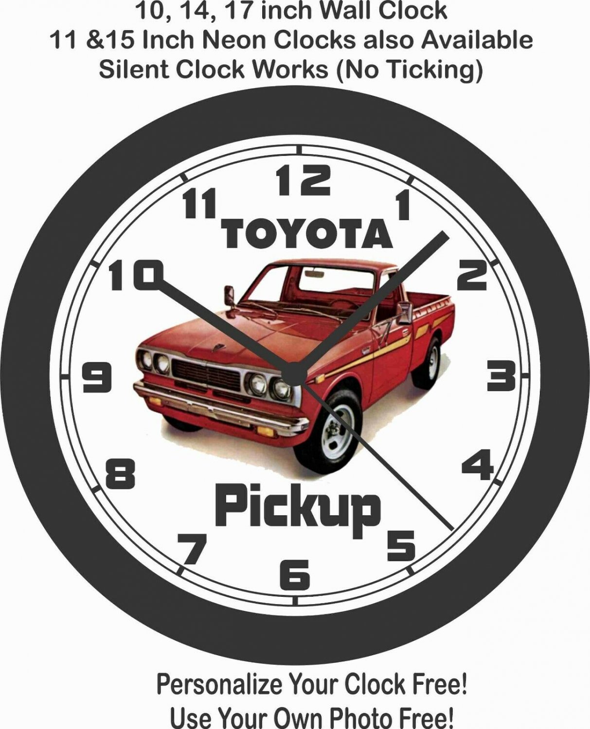 1973 TOYOTA PICKUP TRUCK WALL CLOCK-NISSAN, DATSUN, FORD, CHEVROLET