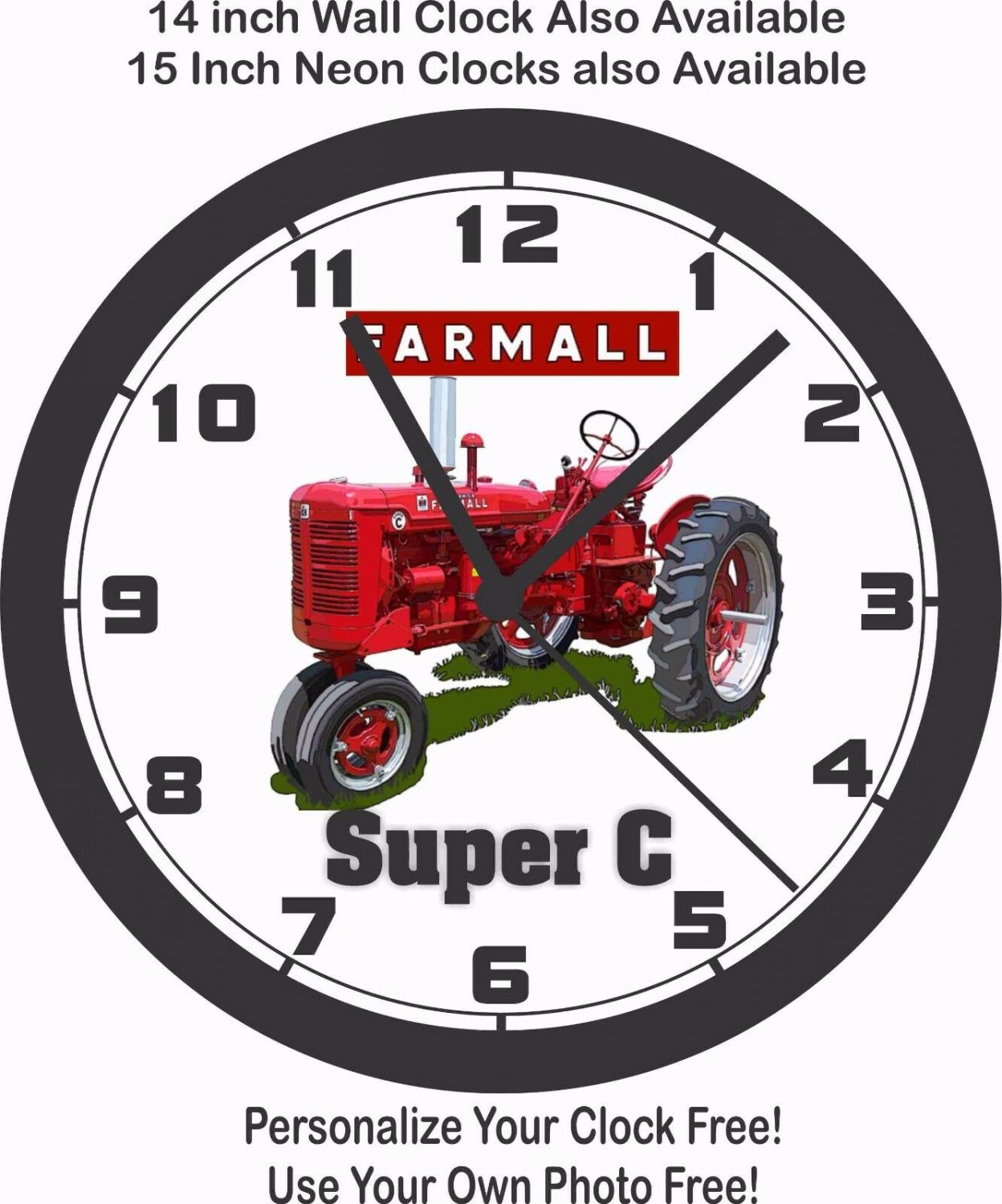 INTERNATIONAL-FARMALL SUPER C TRACTOR WALL CLOCK-JOHN DEERE