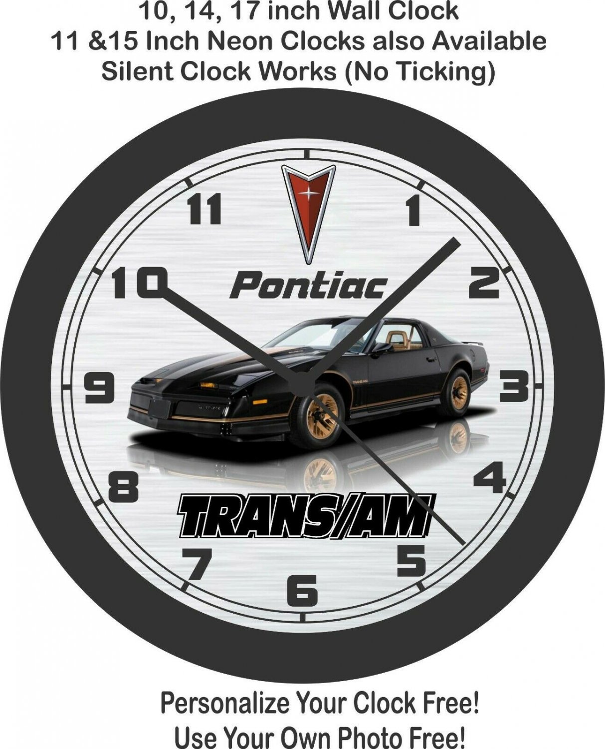 1984 Pontiac Firebird Trans/Am Wall Clock-Free USA Ship