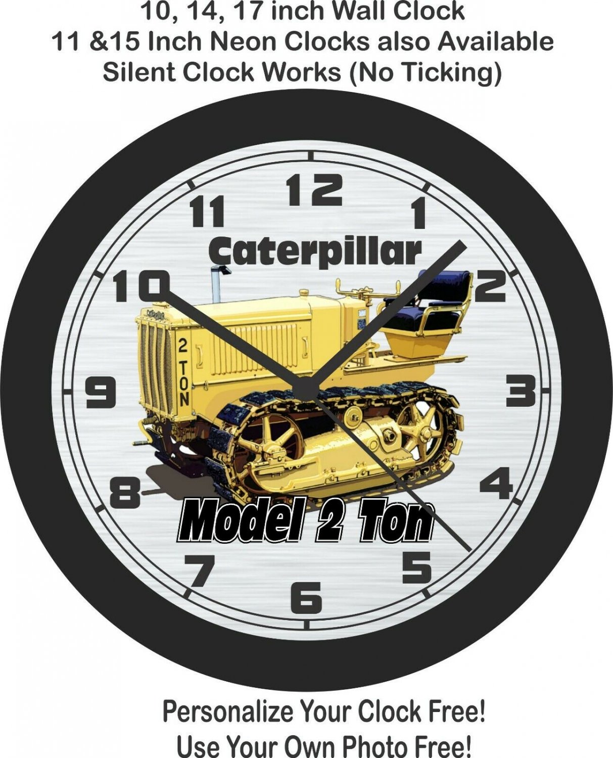 Caterpillar Model 2 Ton Bulldozer Wall Clock-Free US Ship