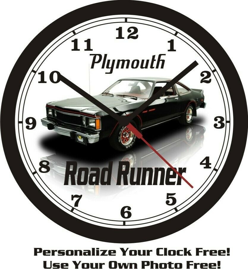 1980 PLYMOUTH VOLARE ROAD RUNNER WALL CLOCK-FREE USA SHIP!