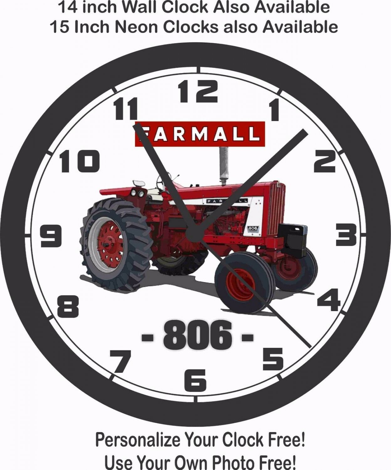 INTERNATIONAL-FARMALL 806 GAS TRACTOR WALL CLOCK-JOHN DEERE