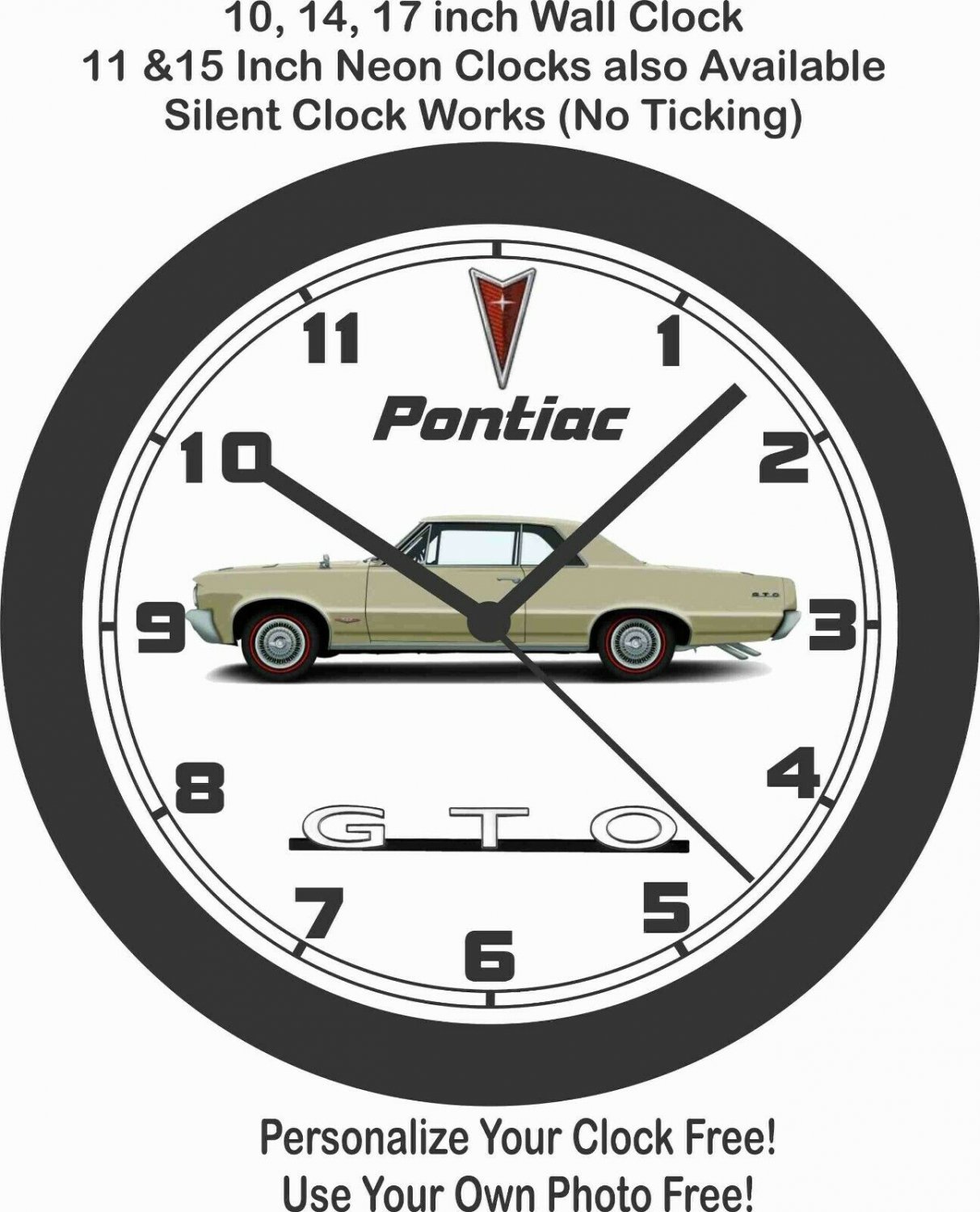1964 PONTIAC GTO WALL CLOCK-CHEVROLET, FORD, BUICK, OLDSMOBILE