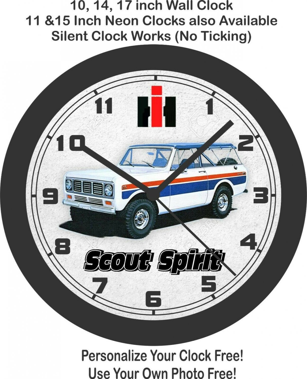 1976 International Scout Spirit Truck Wall Clock-Jeep, Dodge, Chevrolet