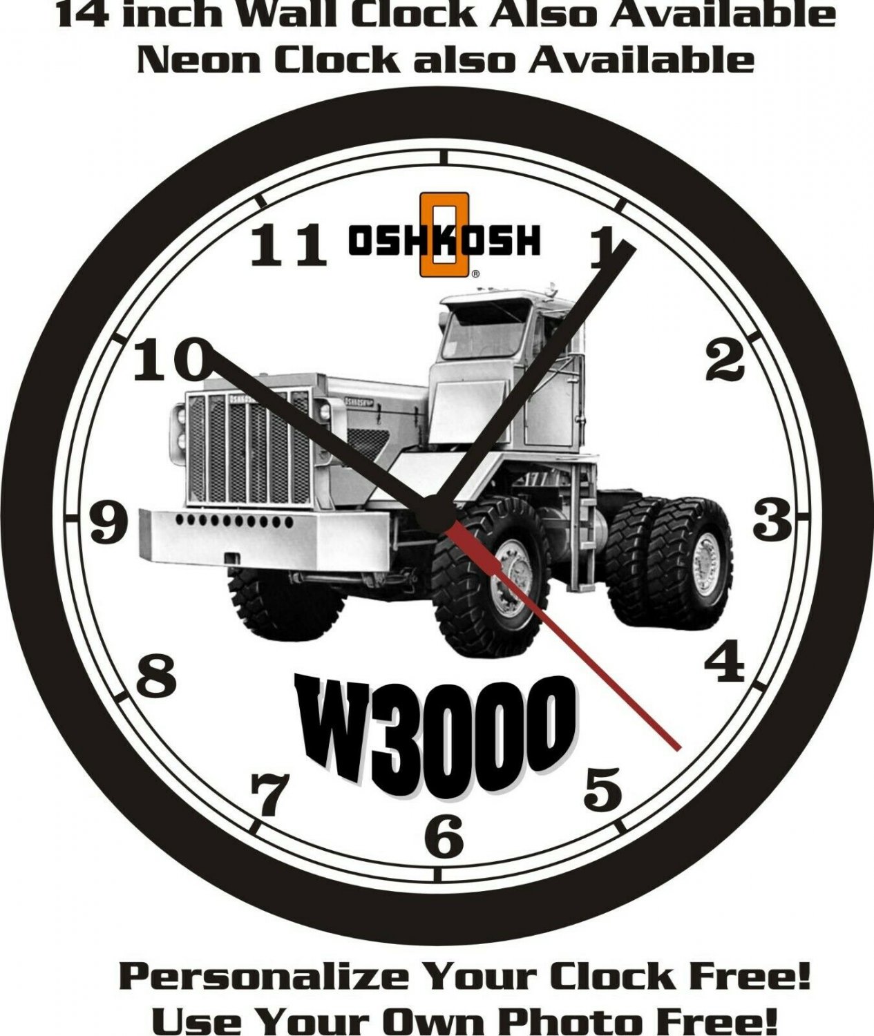 1960 OSHKOSH W3000 CONSTRUCTION DUMP TRUCK WALL CLOCK-FREE USA SHIP!
