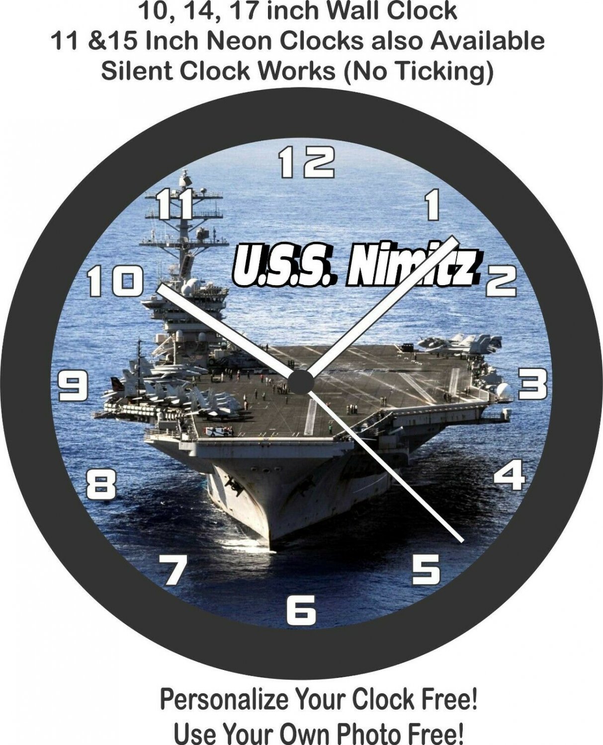 U.S.S. Nimitz Navy Ship Wall Clock-Choose From 3 & Free US Shipping!