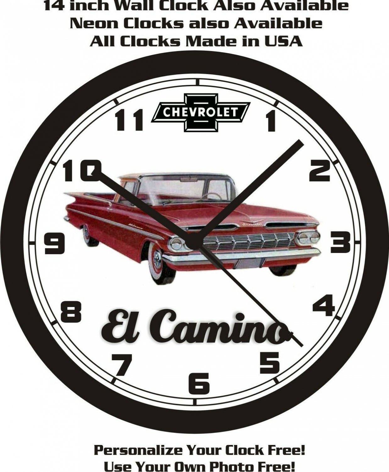 1959 CHEVROLET EL CAMINO WALL CLOCK-FREE USA SHIP!