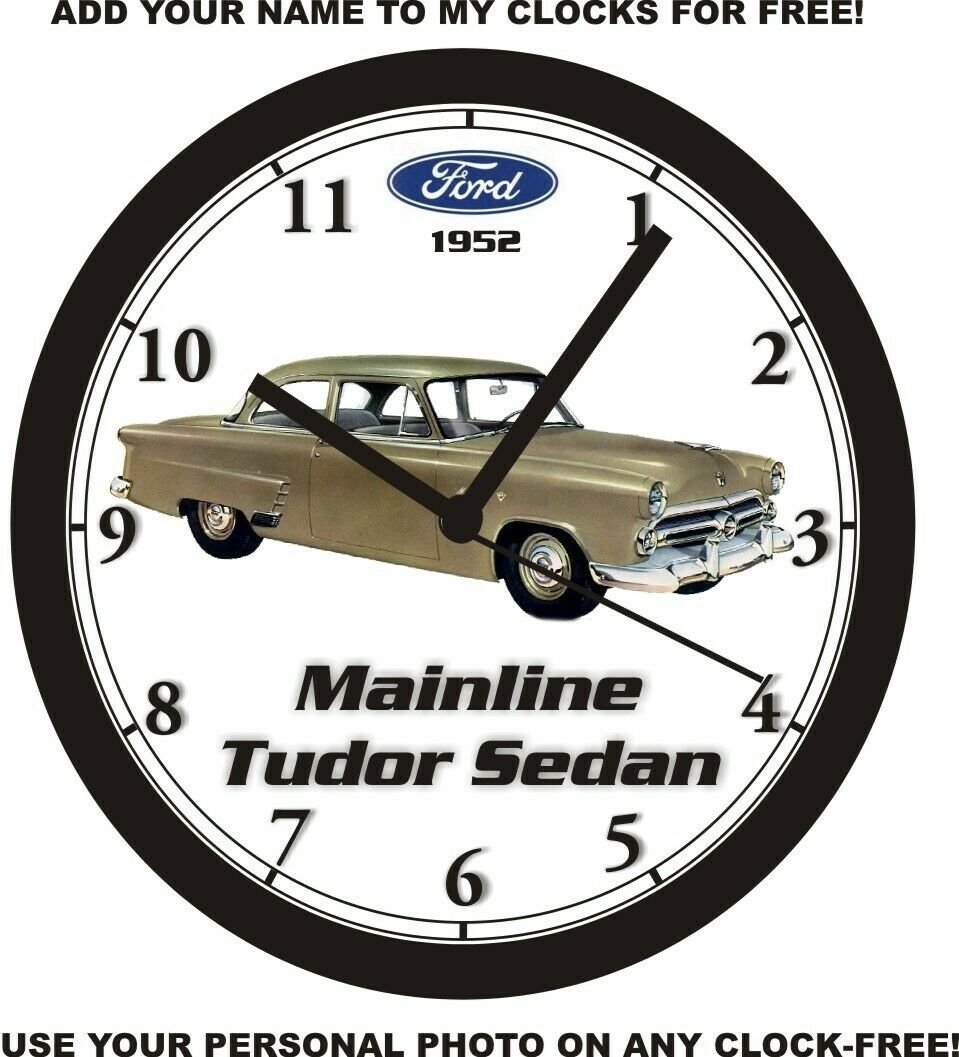 1952 FORD MAINLINE TUDOR SEDAN WALL CLOCK-Free USA Ship