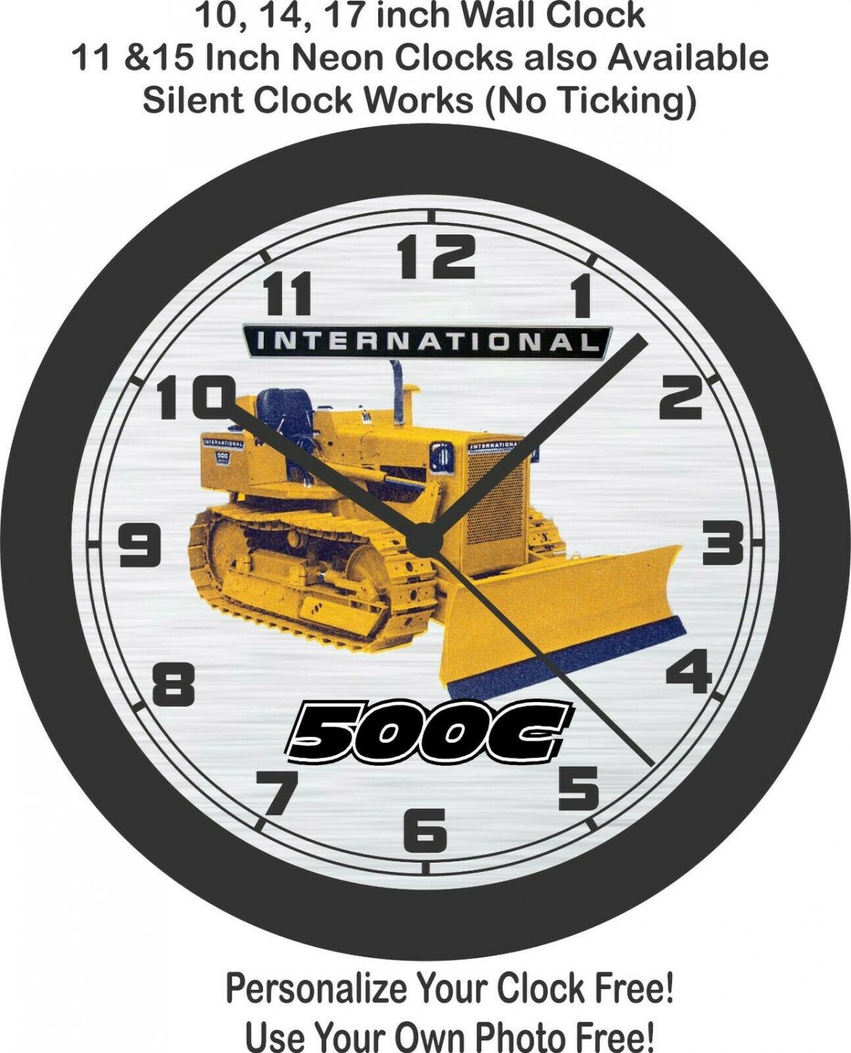 1969 International 500C Tractor-Bulldozer Wall Clock-Free US Ship