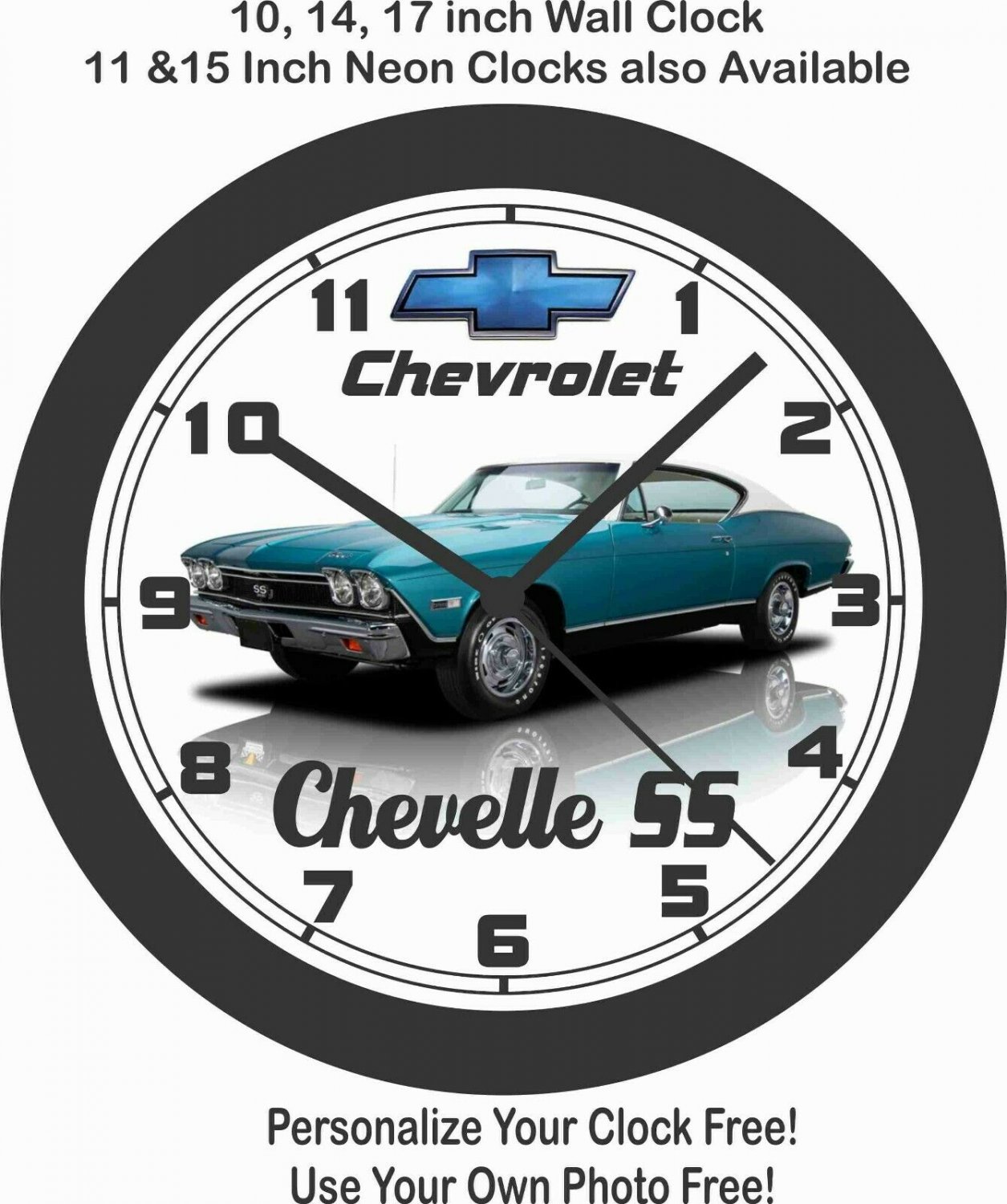 1968 CHEVROLET CHEVELLE SS WALL CLOCK-FREE USA SHIP-NEW!