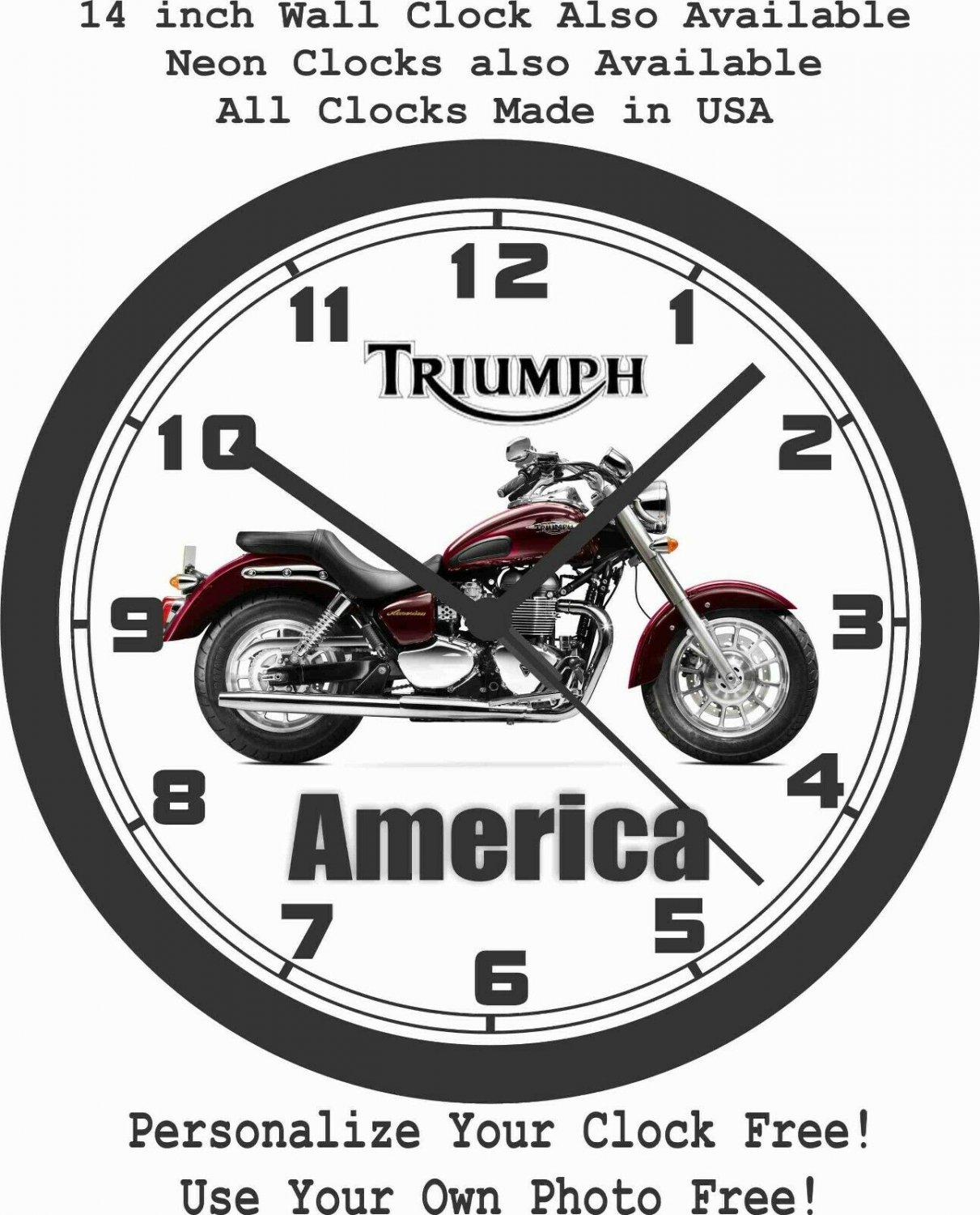 2016 Triumph America Motorcycle Wall Clock-Free US Ship