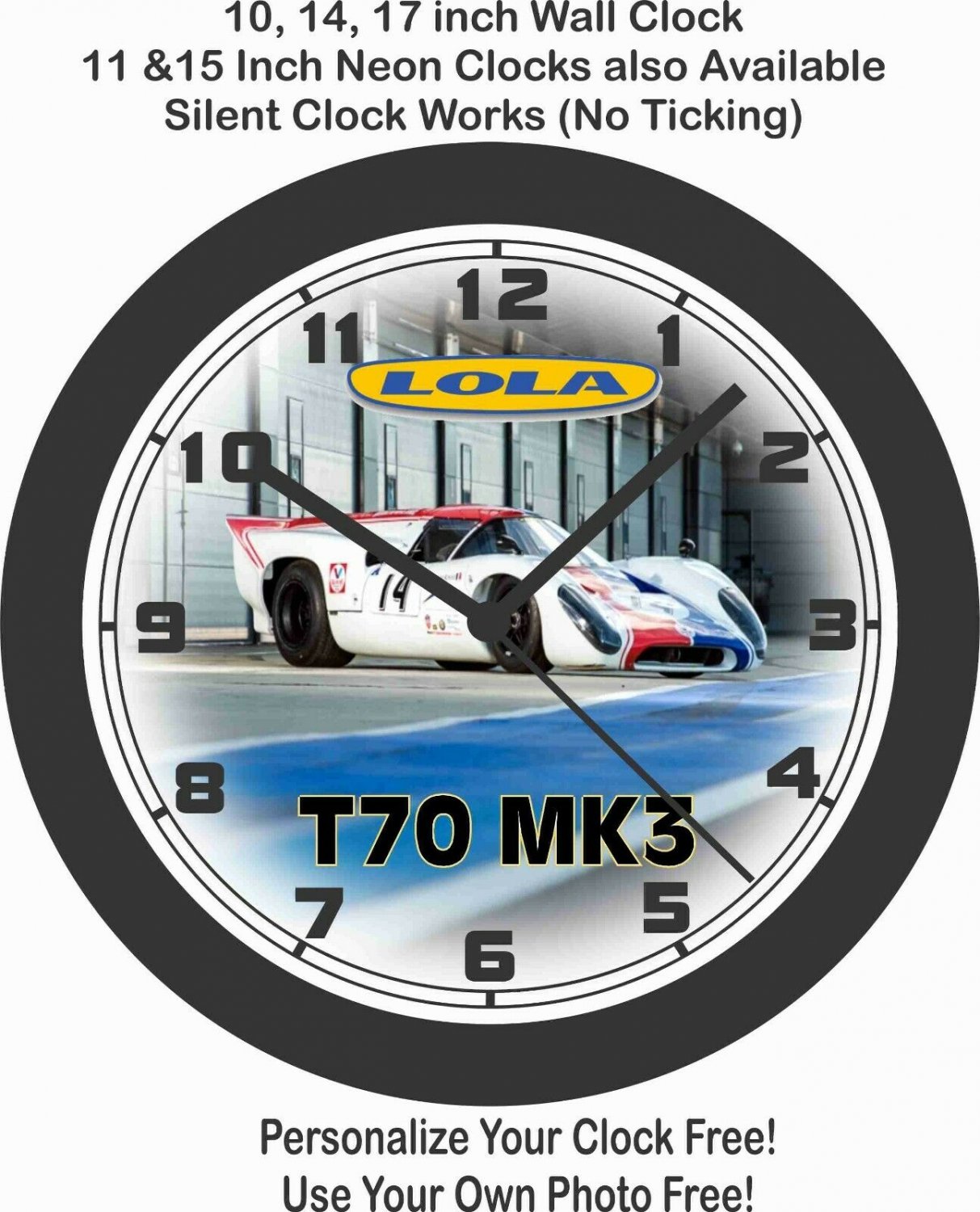 1970 LOLA T70 MK3 RACE CAR WALL CLOCK-FREE USA SHIP!