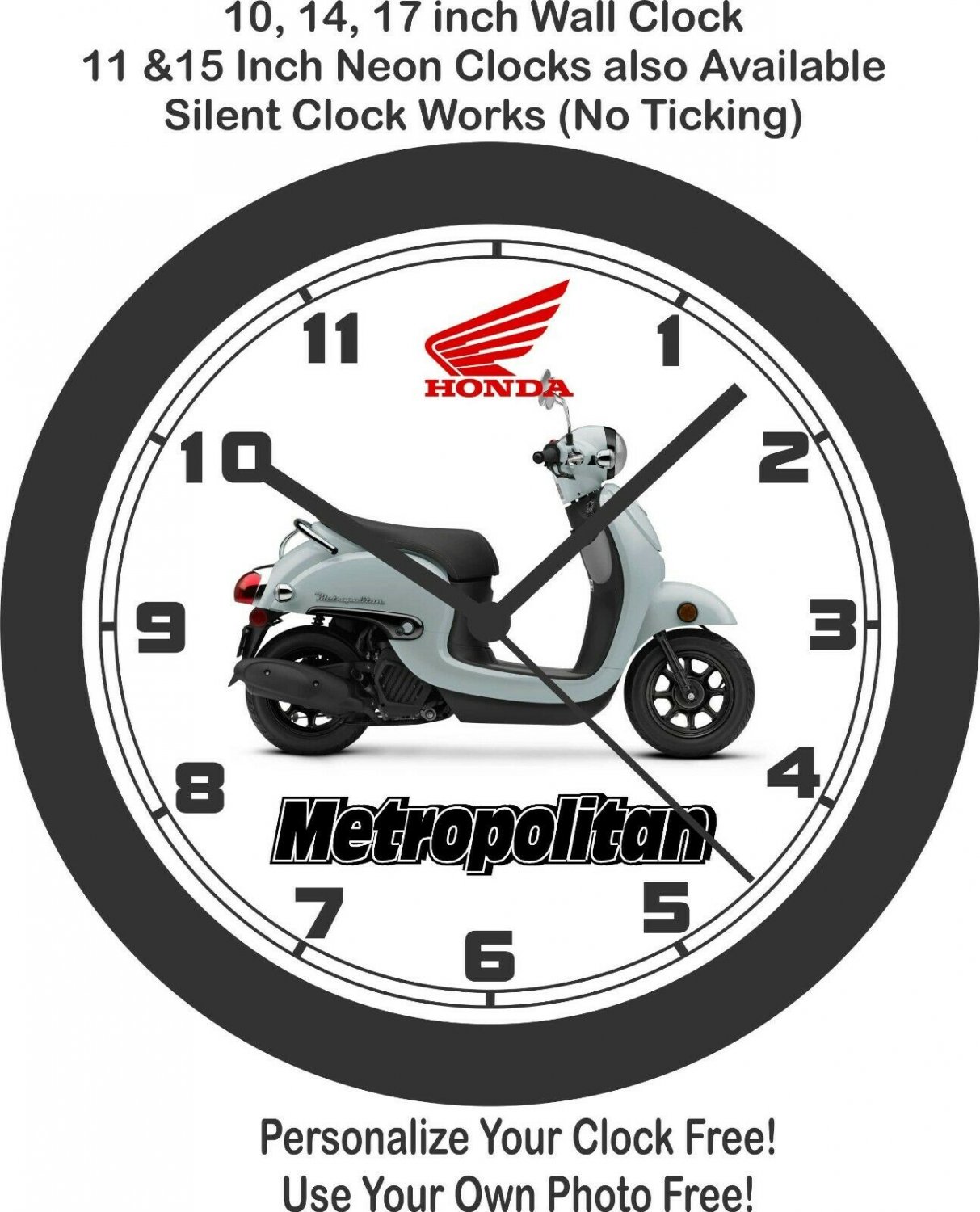 2020 Honda Metropolitan Motor Scooter Wall Clock-Vespa, Yamaha