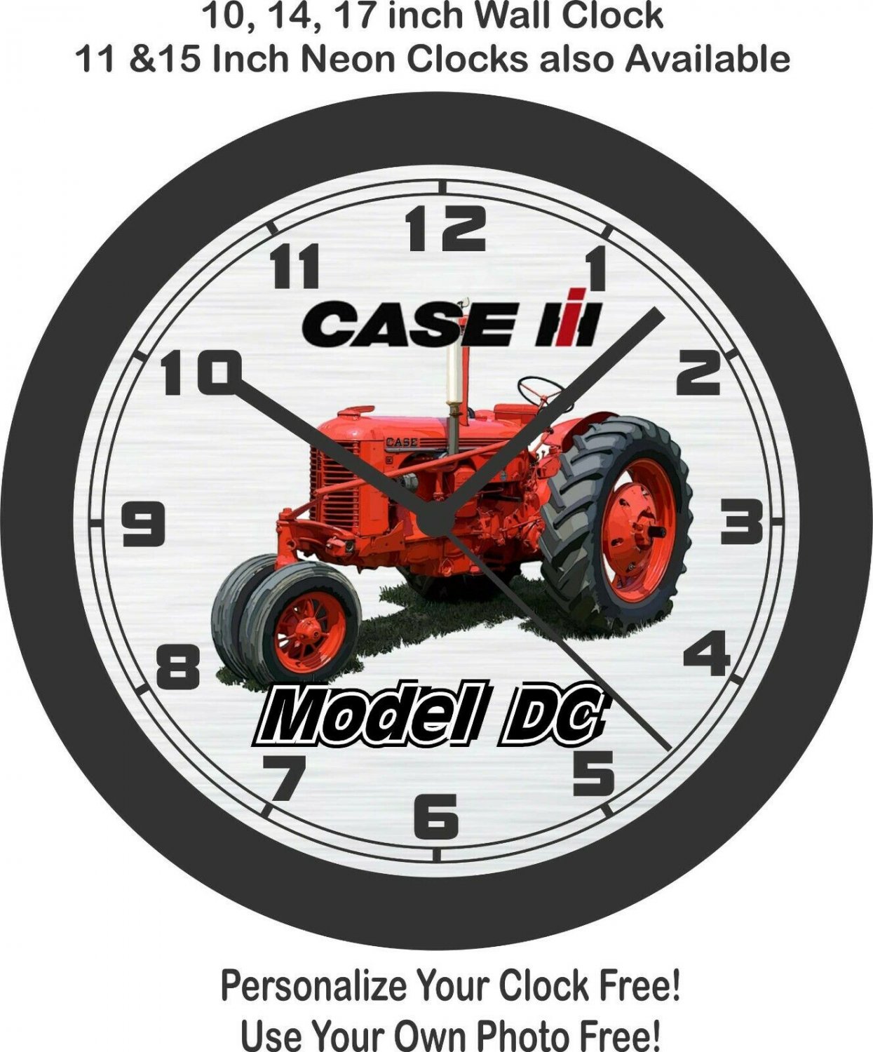 Case Model DC Tractor Wall Clock-Free US Ship-John Deere, Farmall