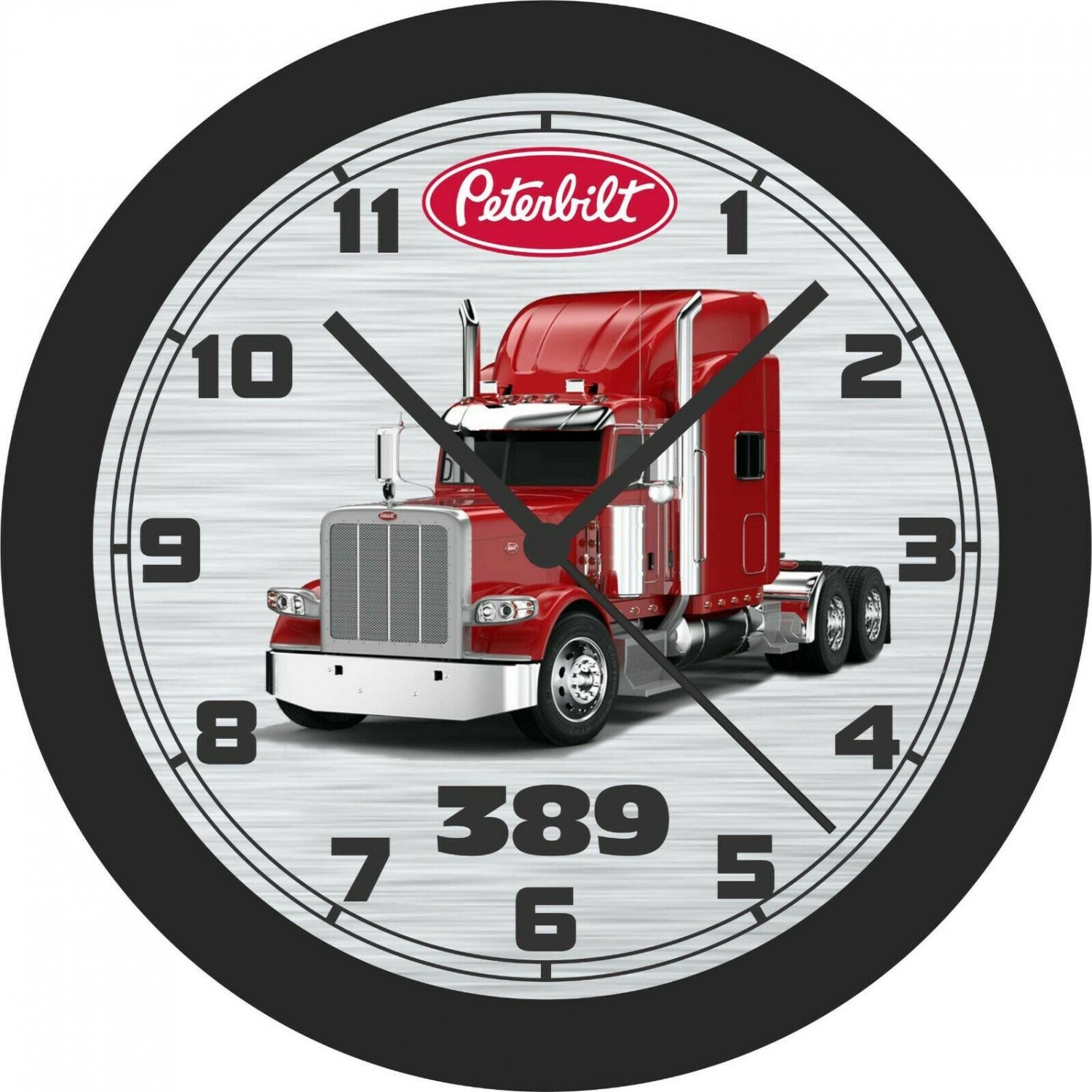 Peterbilt 389 Semi-Truck Wall Clock-Add Your Business Name Free!