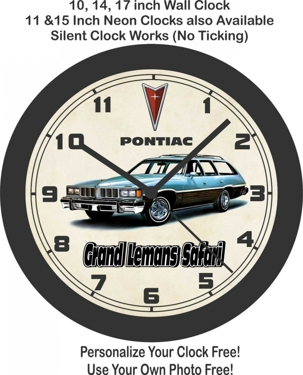 1976 Pontiac Grand LeMans Safari Wagon Wall Clock-Chevrolet, Oldsmobile