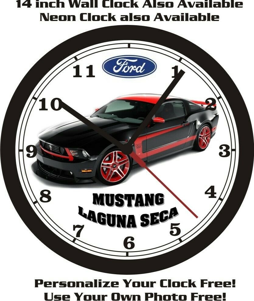 FORD MUSTANG LAGUNA SECA WALL CLOCK-FREE US SHIP-NEW!