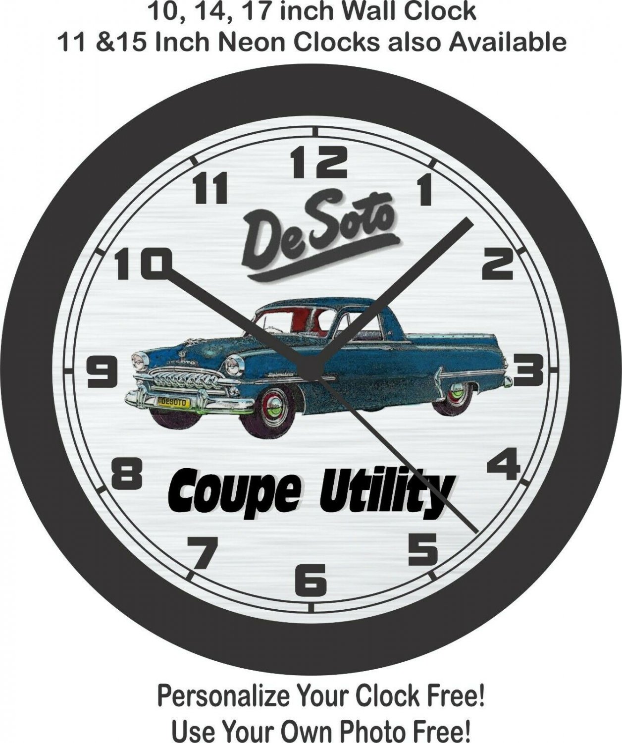 1956 DeSoto Coupe Utility Wall Clock-Free US Ship, Studebaker, Rambler