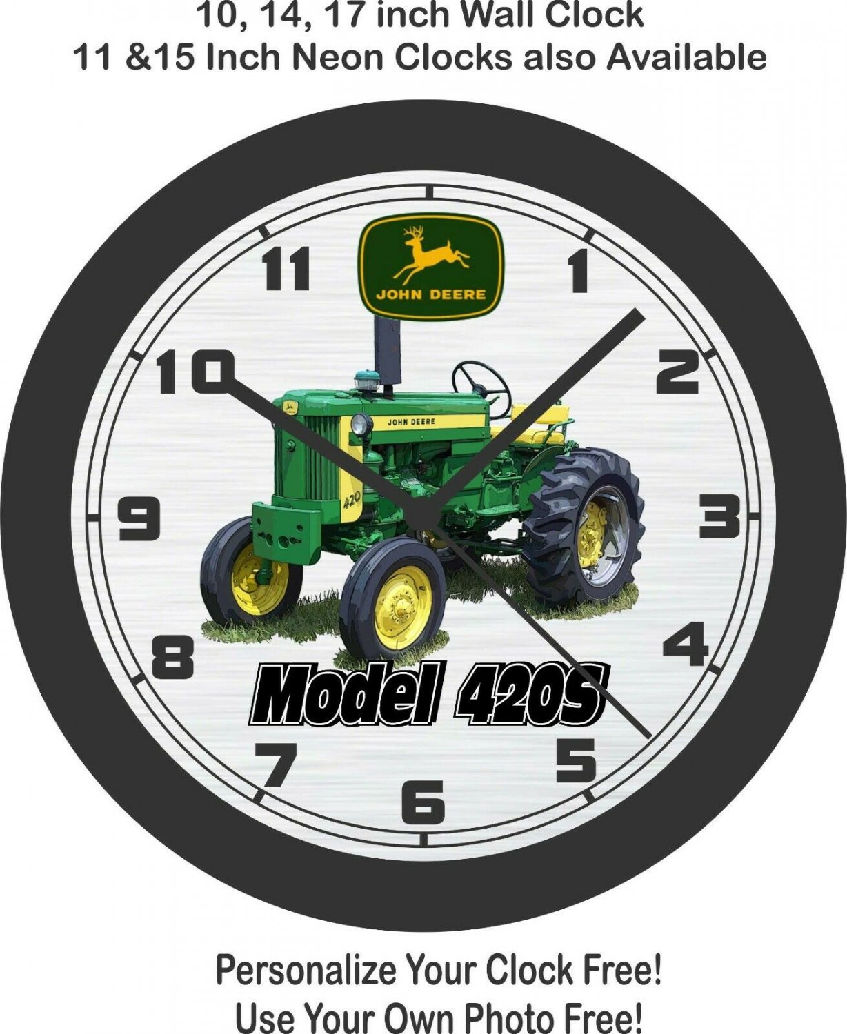 John Deere Model 420S Tractor Wall Clock-Free US Ship, Farmall, Kubota