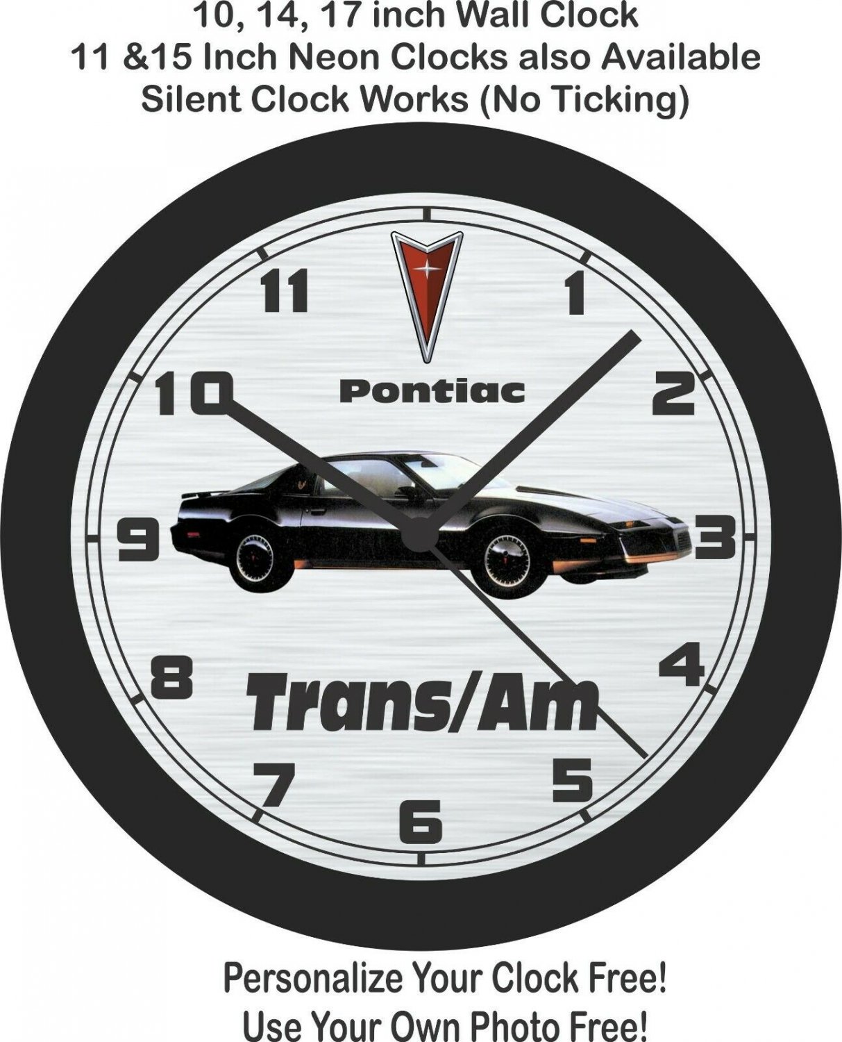 1982 Pontiac Firebird Trans/Am Wall Clock-Free US Ship