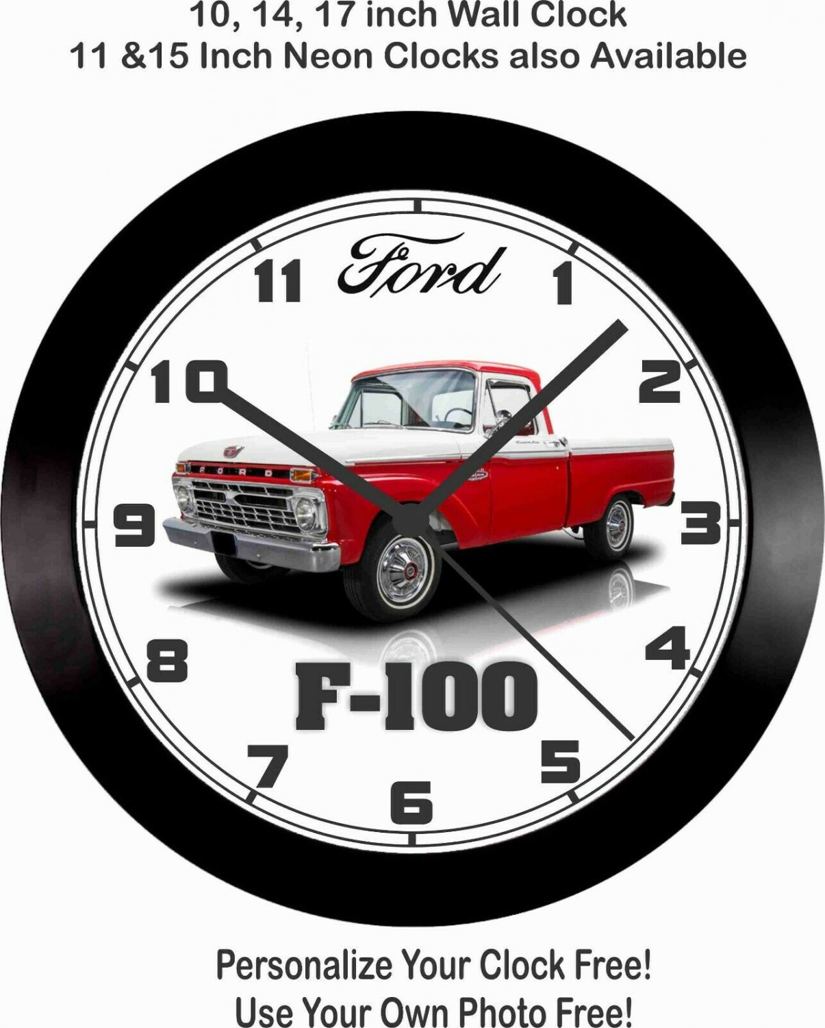 1966 FORD F-100 PICKUP TRUCK WALL CLOCK-FREE USA SHIP!