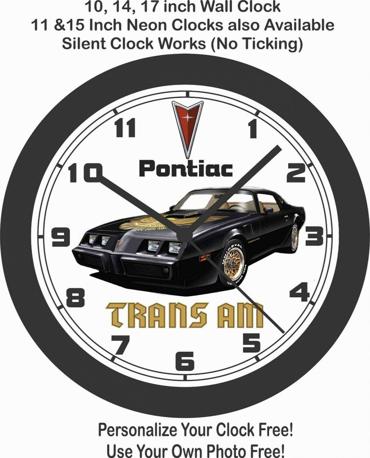 1981 PONTIAC FIREBIRD TRANS AM WALL CLOCK-CAMARO, CORVETTE, MUSTANG