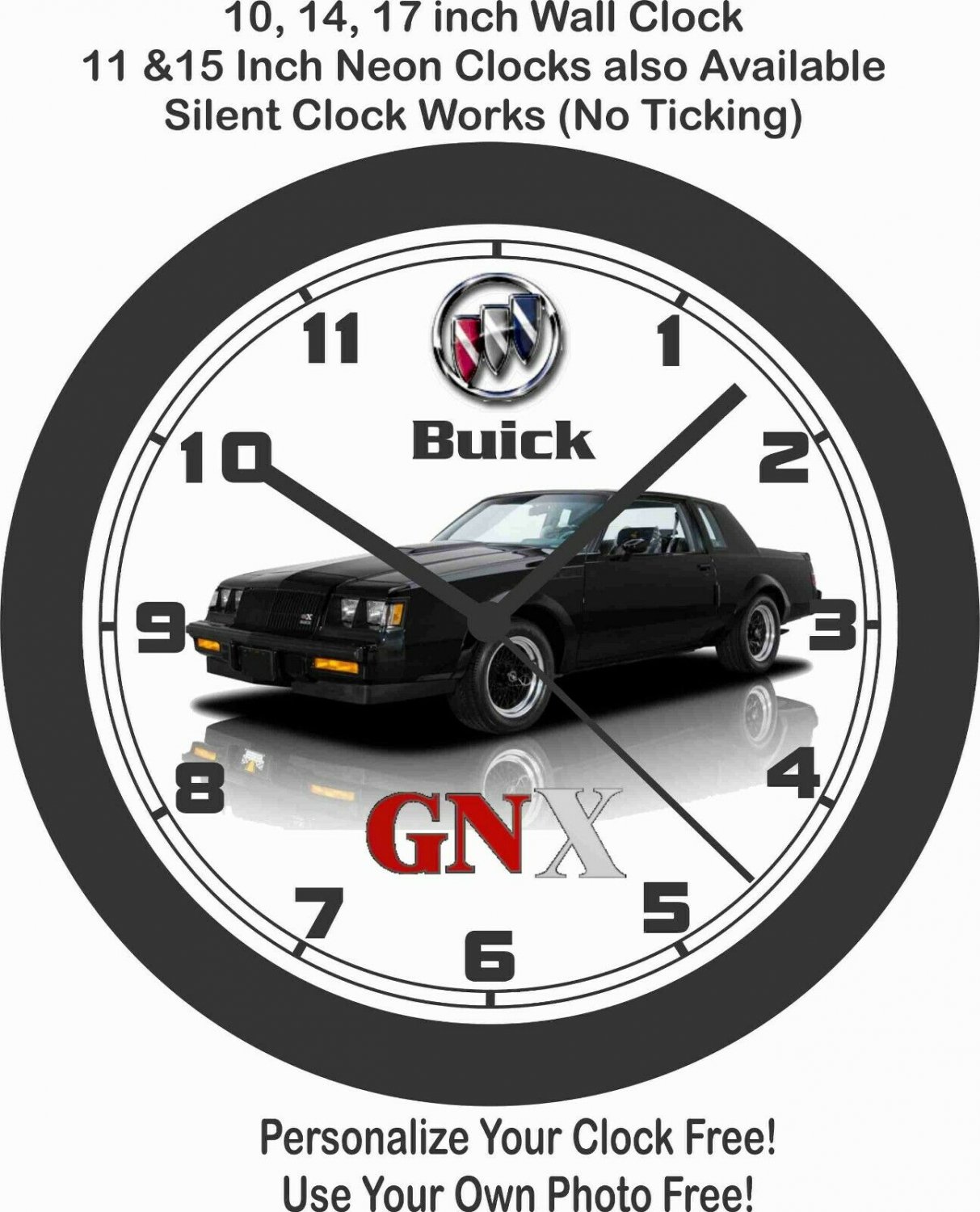 1987 BUICK REGAL GNX WALL CLOCK- GRAND NATIONAL, MONTE CARLO, CUTLASS