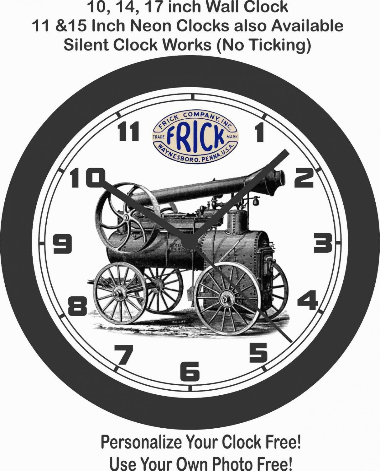 FRICK STEAM ENGINE TRACTOR WALL CLOCK-FREE USA SHIP, JOHN DEERE ...
