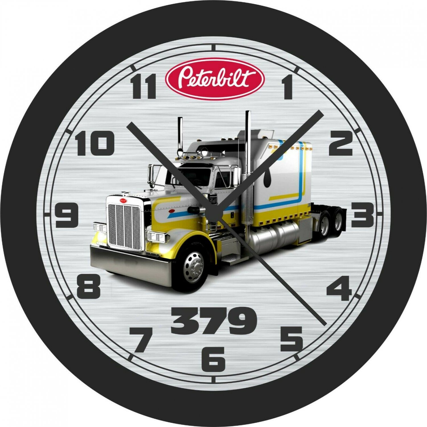 Peterbilt 379 Long Sleeper Semi-Truck Wall Clock-Add Business Name Free!