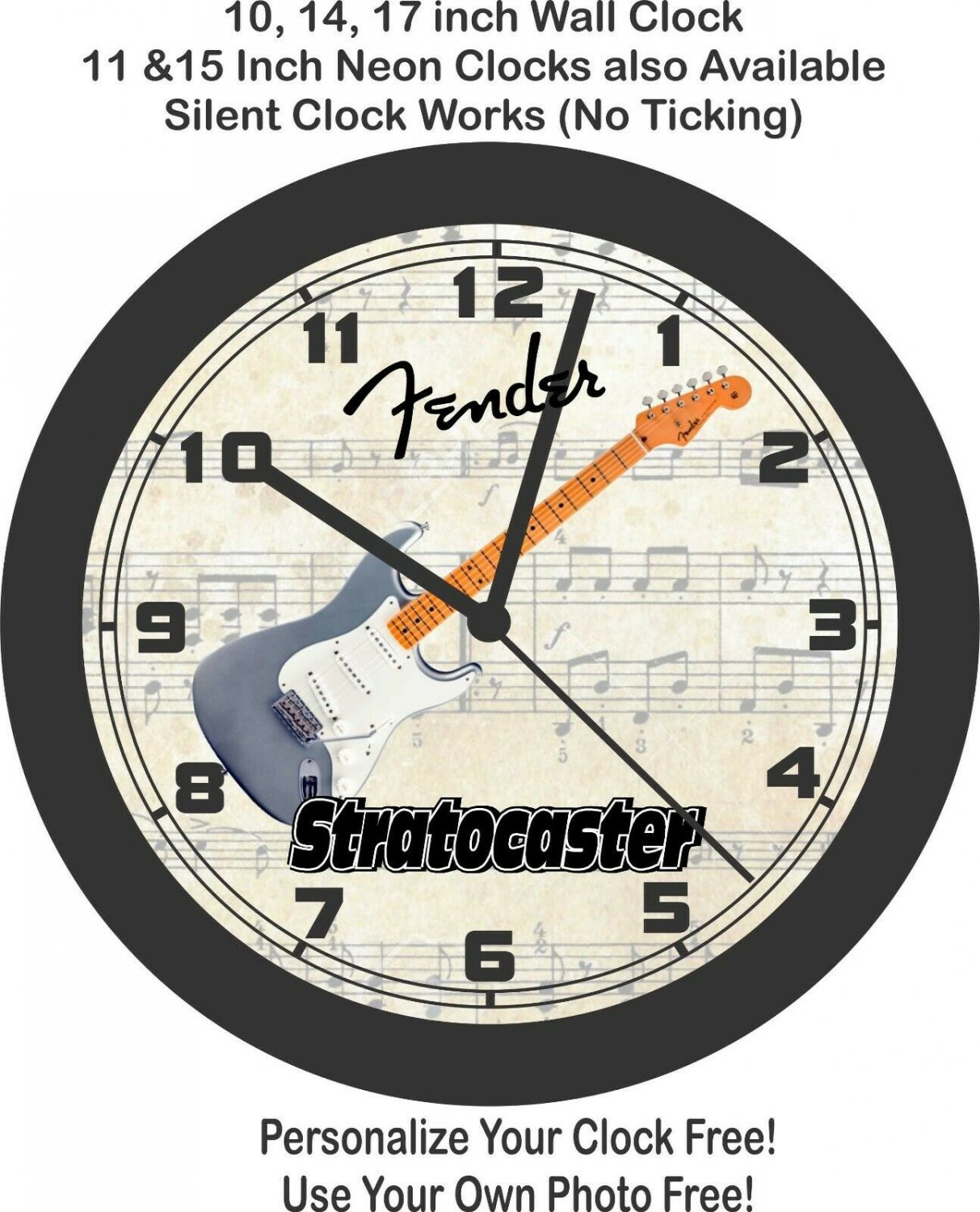 Fender American Original 50's Stratocaster Guitar Wall Clock-Free US ...