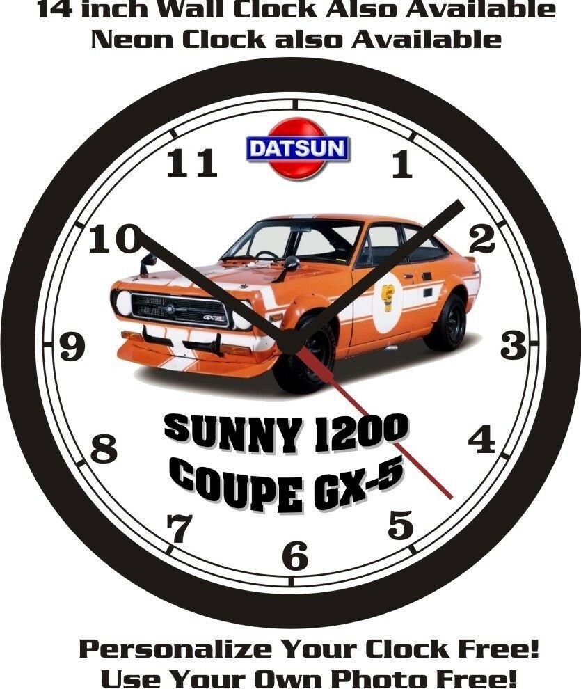 1972 DATSUN SUNNY 1200 COUPE GX-5 WALL CLOCK-FREE USA SHIP!