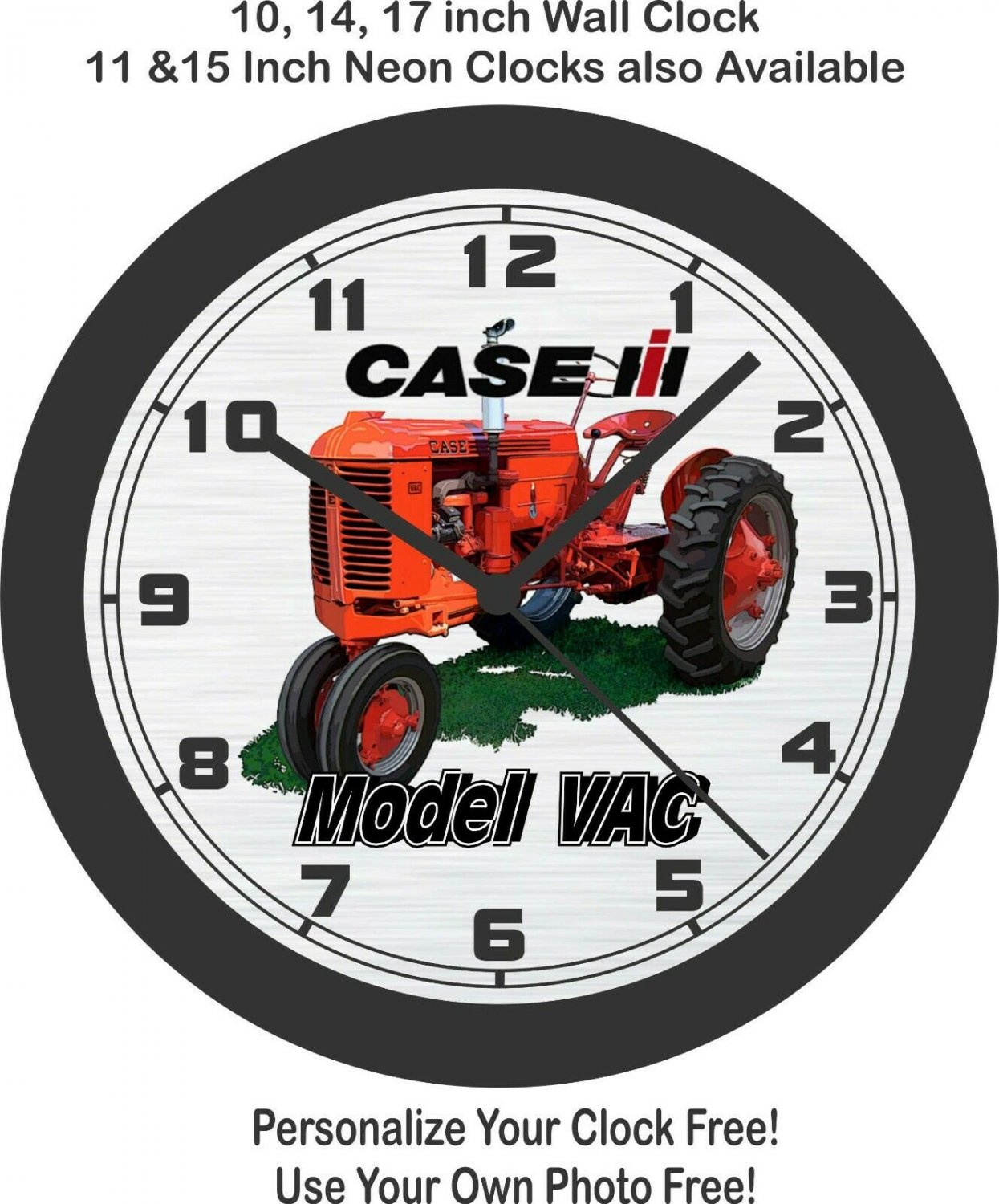 Case Model-VAC Tractor Wall Clock-Free US Ship, John Deere, Farmall