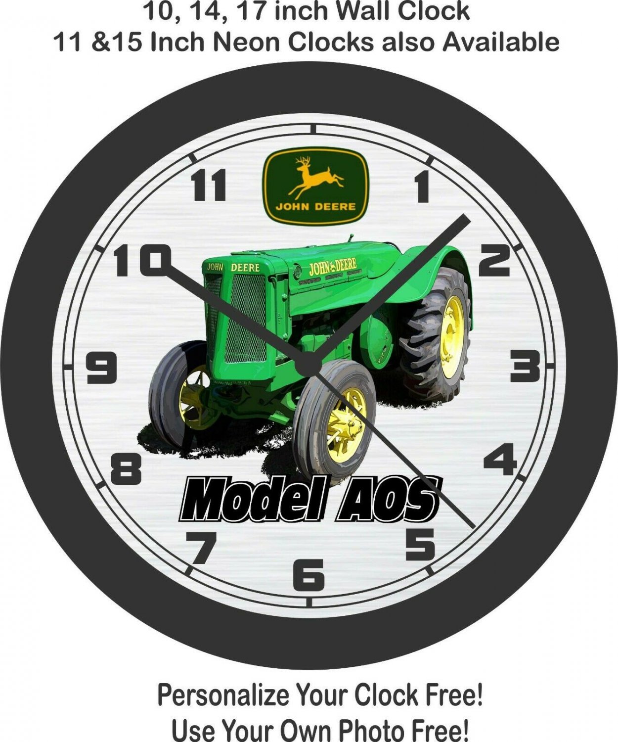 John Deere Model AOS Tractor Wall Clock-Free US Ship, Farmall, Kubota