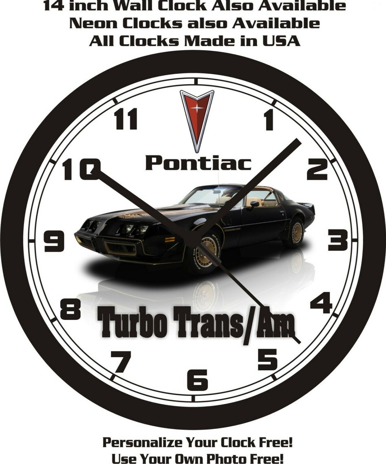 1981 PONTIAC FIREBIRD TURBO TRANS/AM WALL CLOCK-FREE USA SHIP