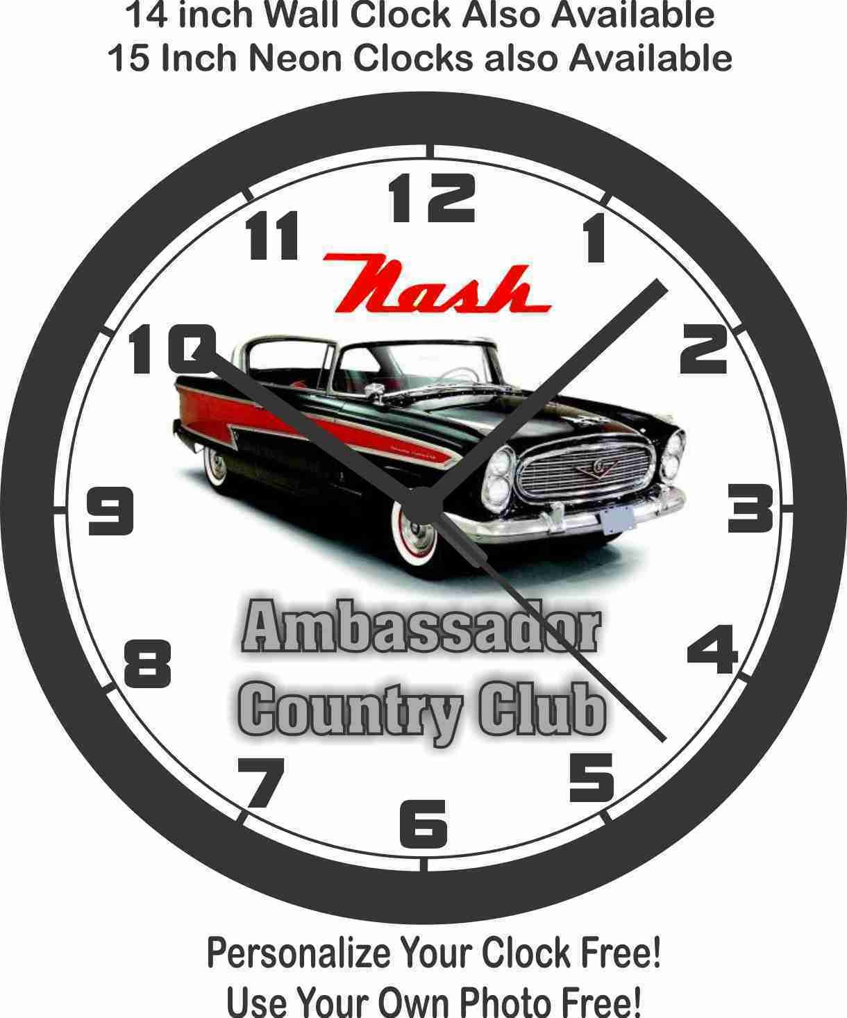 NASH AMBASSADOR COUNTRY CLUB WALL CLOCK-FORD, CHEVROLET, DODGE