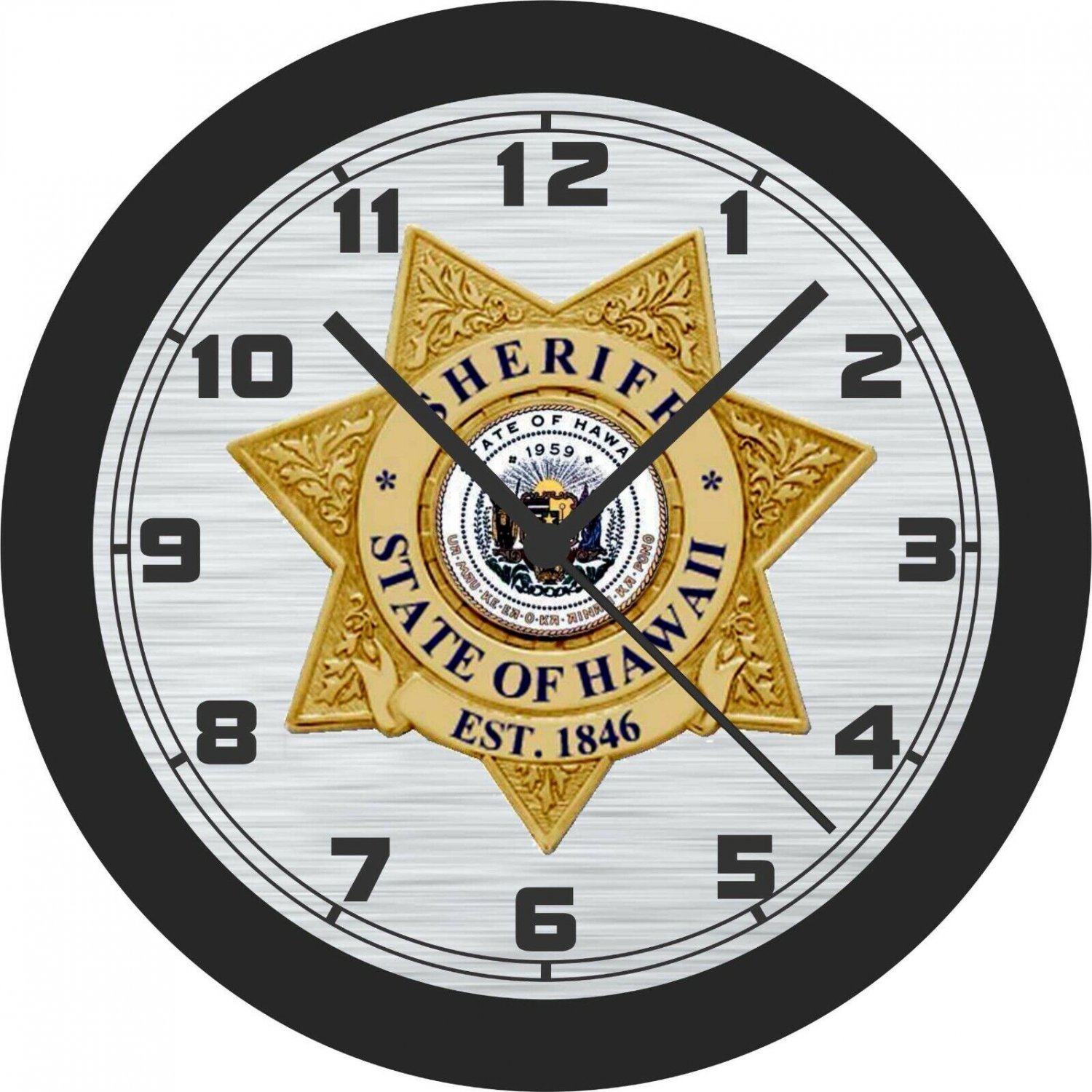 State Of Hawaii Sheriff's Badge Wall Clock-Free US Ship