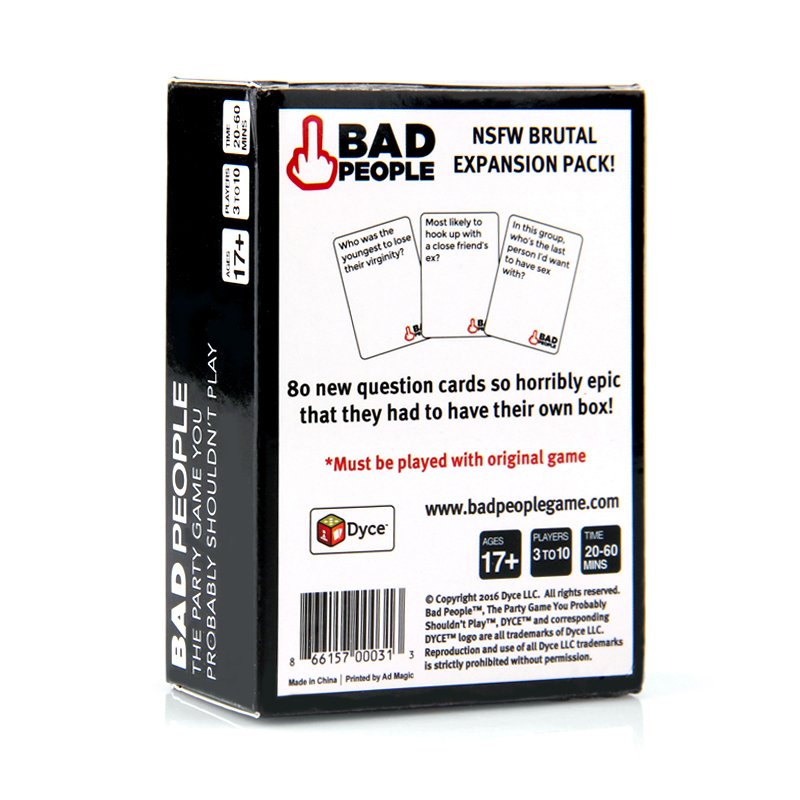 Bad People Cards Game - NSFW Brutal Expansion Pack