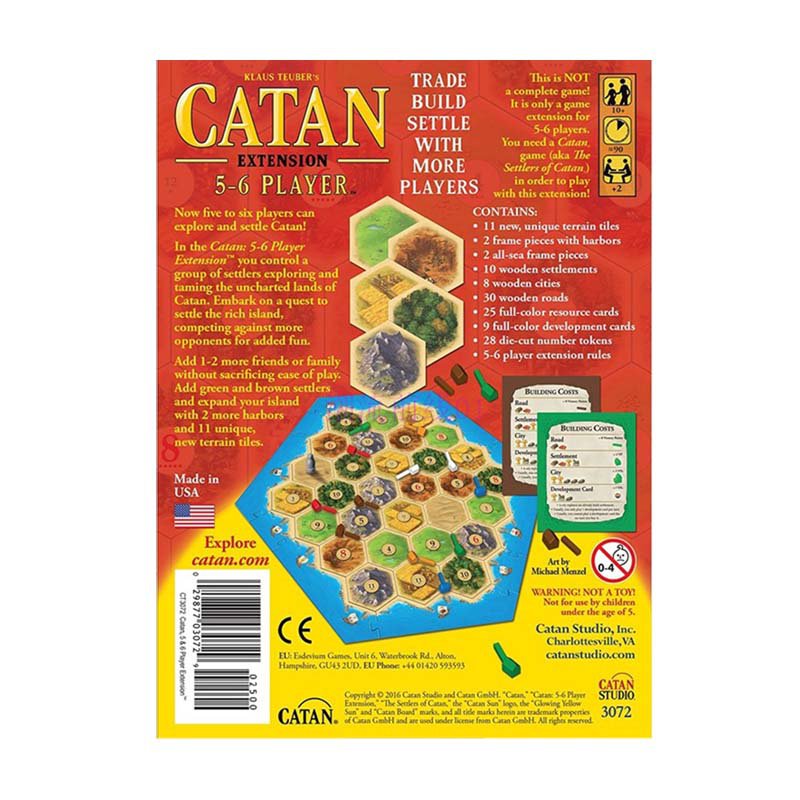 Settlers of Catan Board Game 5th Edition 5-6 Player Expansion Pack