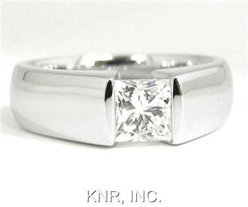PRINCESS CUT DIAMOND ENGAGEMENT RING TENSION SET 1.00CT