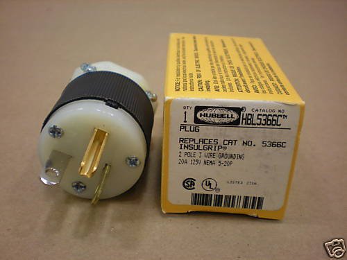 1 NIB HUBBELL HBL5366C 5366C NEMA 5-20P 20A PLUG