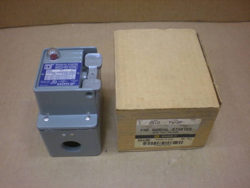 1 NIB SQUARE D 2510FW2P 2510 FW2P 2510-FW-2P FHP MANUAL STARTER