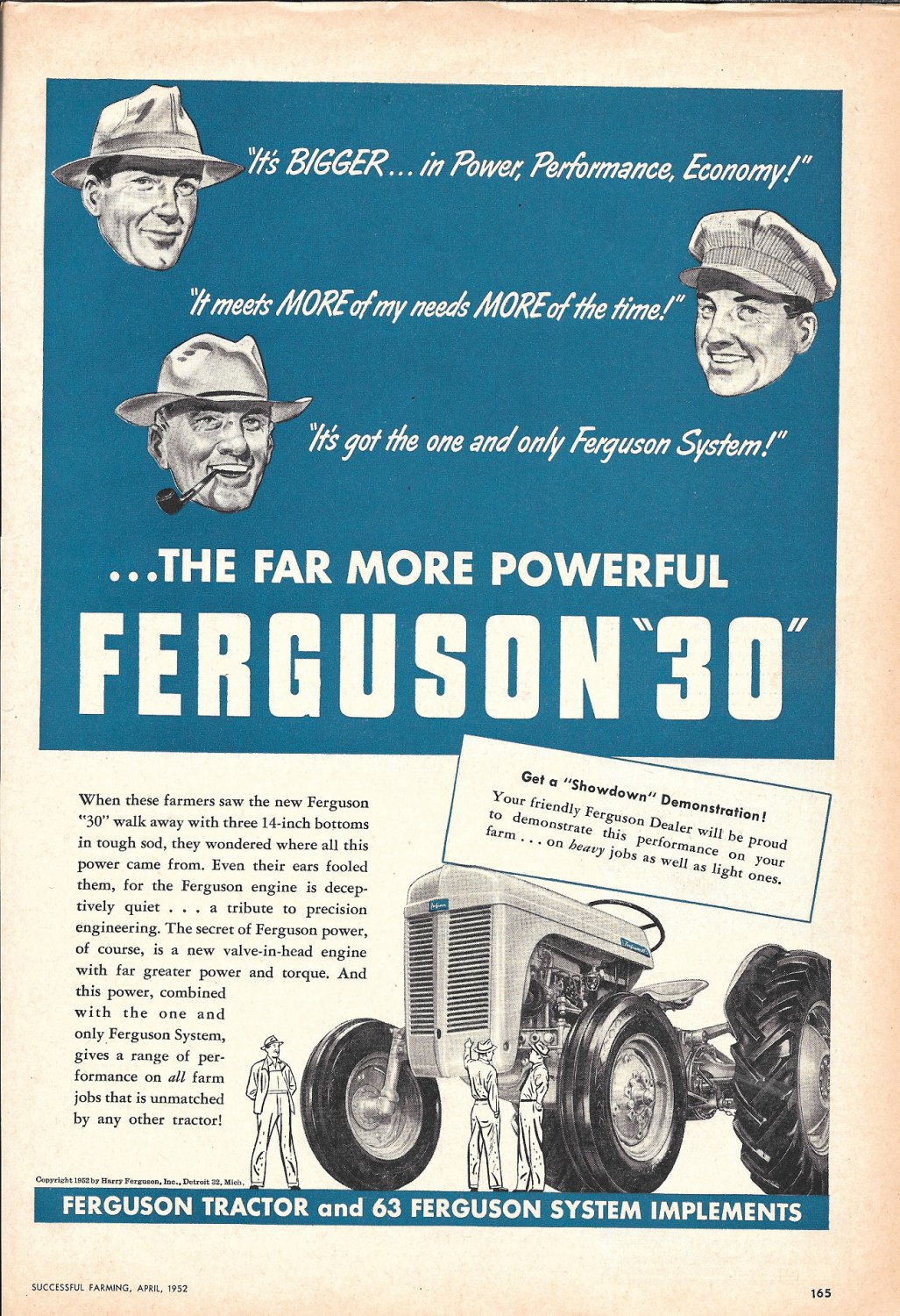 1952 Ferguson 30 Tractor Far More Powerful Ad