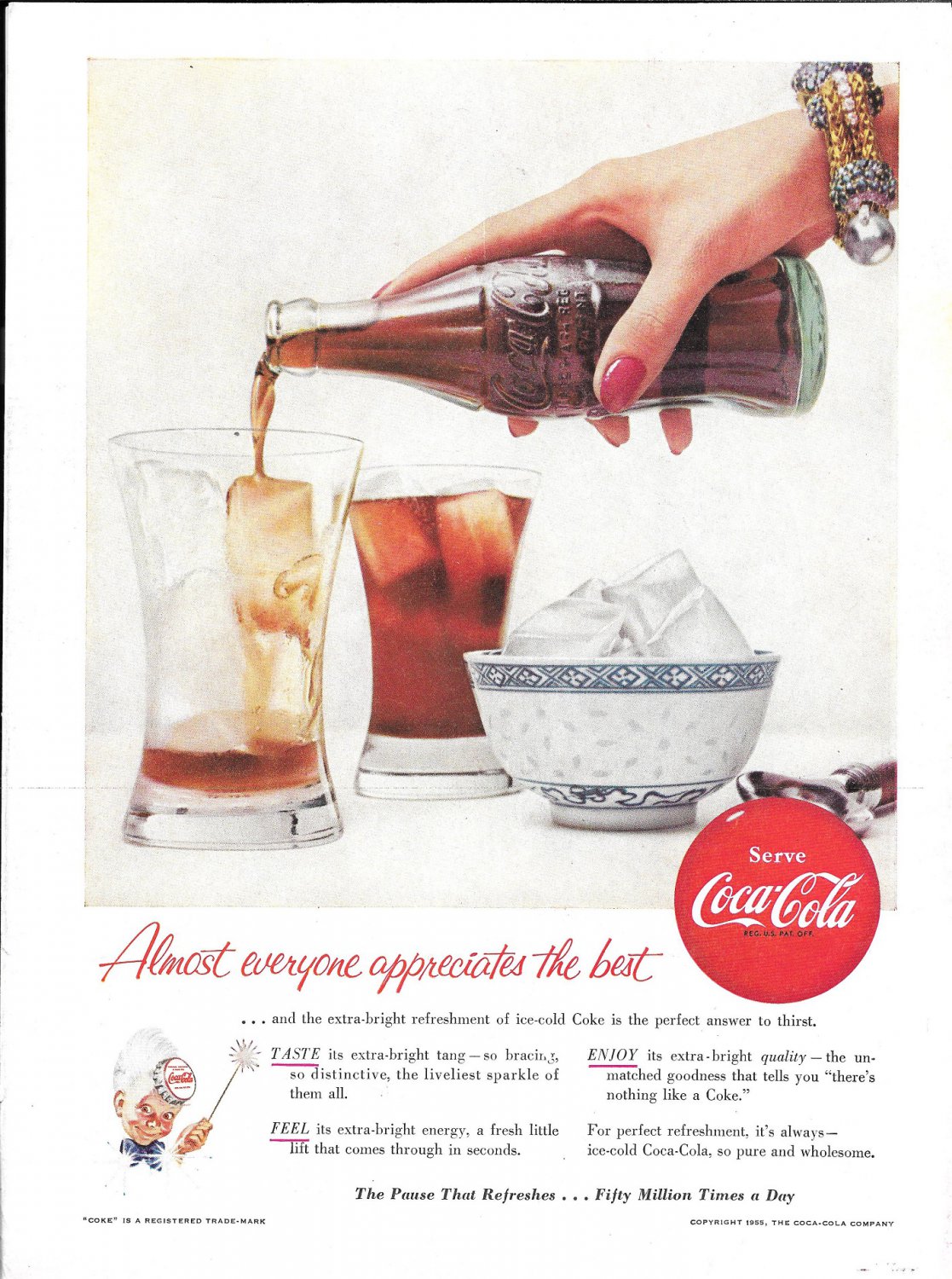 1955 Coca-Cola Soda Almost Everyone Appreciates The Best Ad