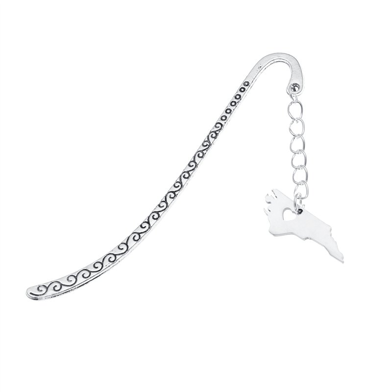 US State map bookmark silver tone North carolina state ASD2369