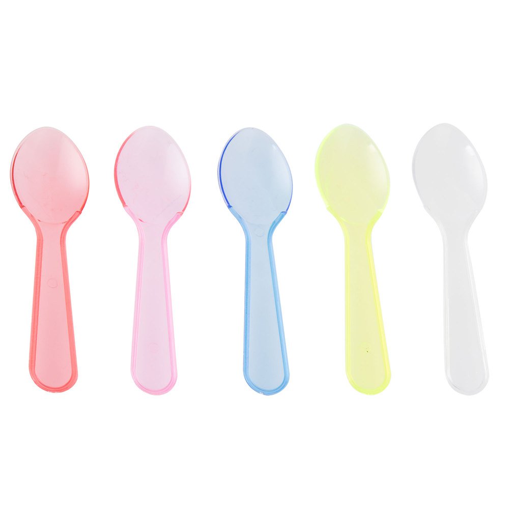 50 3" Neon Plastic Taster Spoons with Assorted Colors