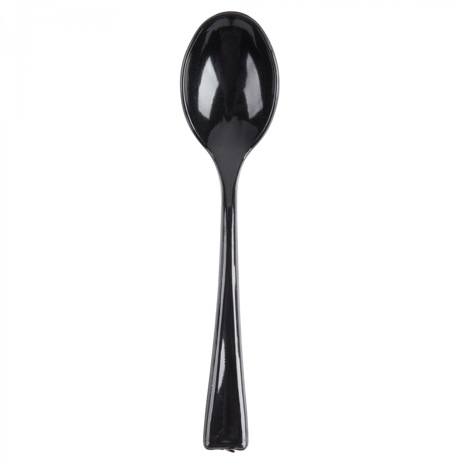 3 7/8" Black Plastic Tasting/Taster/Sample Spoons - 100 Pack