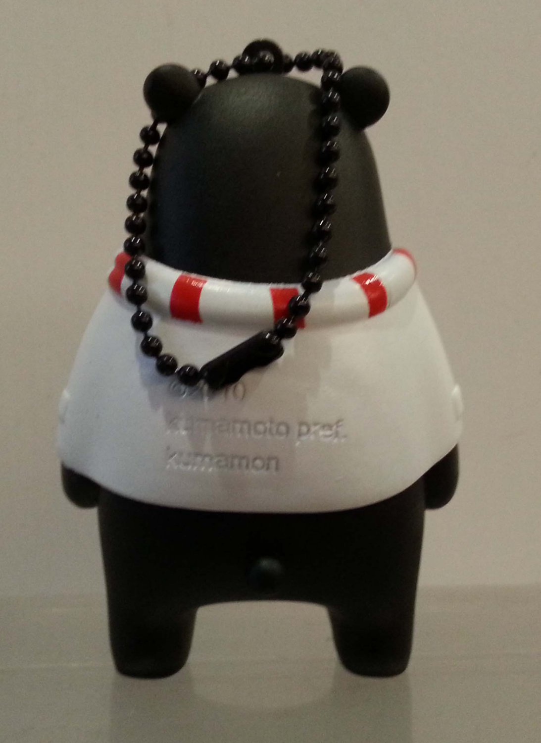 Black Kumamon Bear Plastic Figure Key Chain Mascot Charm Strap 3" H #8