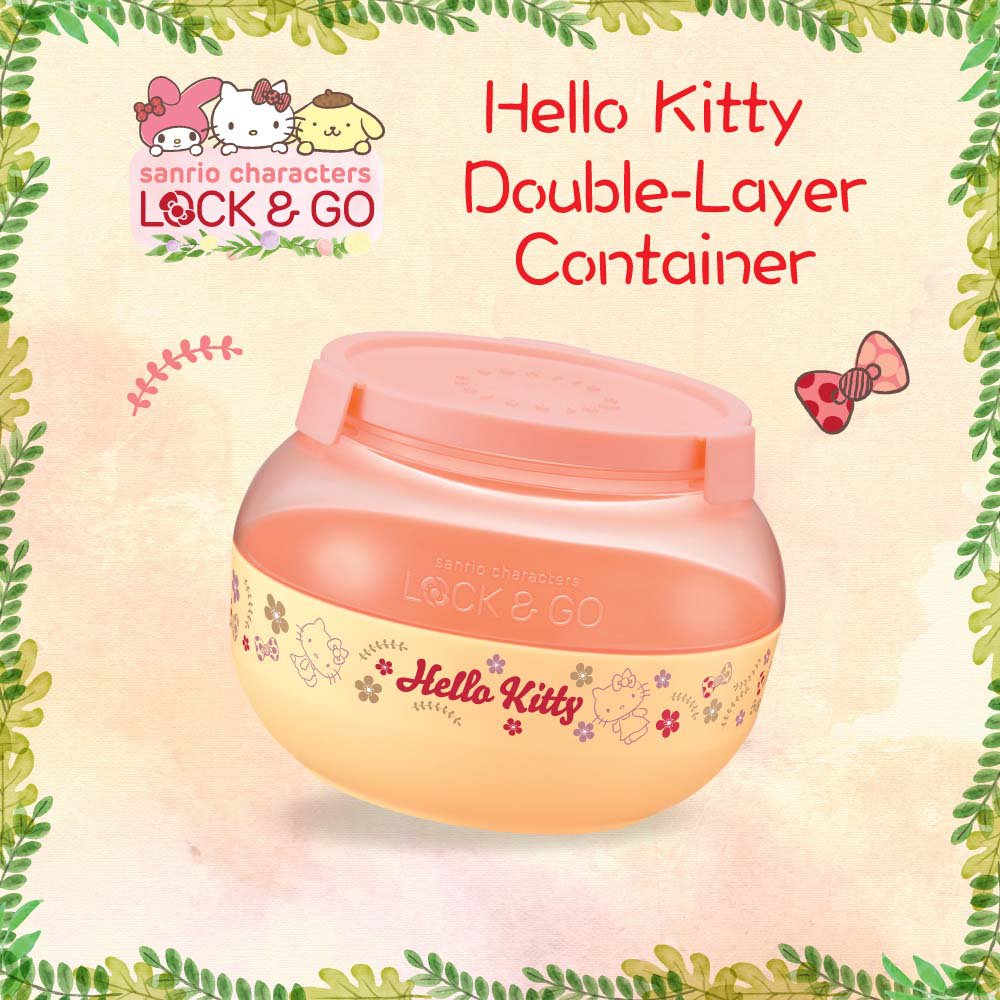 7-11 Sanrio Hello Kitty Lock & Go Pink Plastic Double Layer Container ...