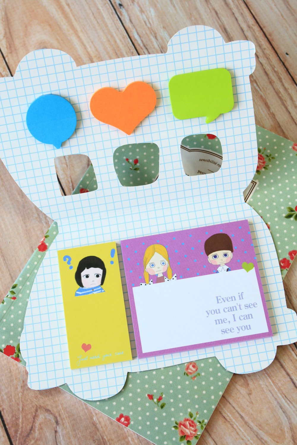 Blue Marguerite School Bus sticky notes