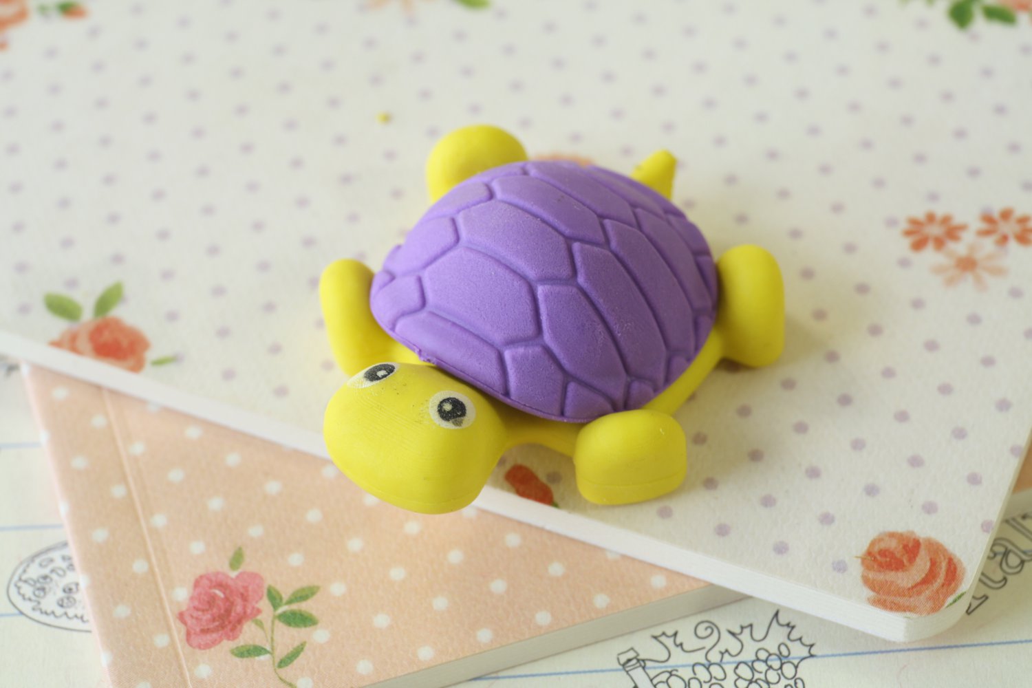 Violet & Yellow Little Turtle Eraser